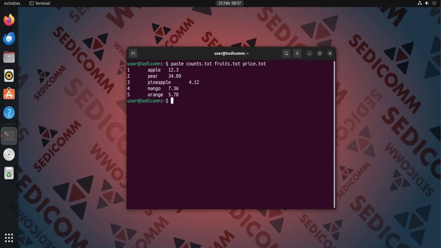 Команда paste в Linux с примерами
