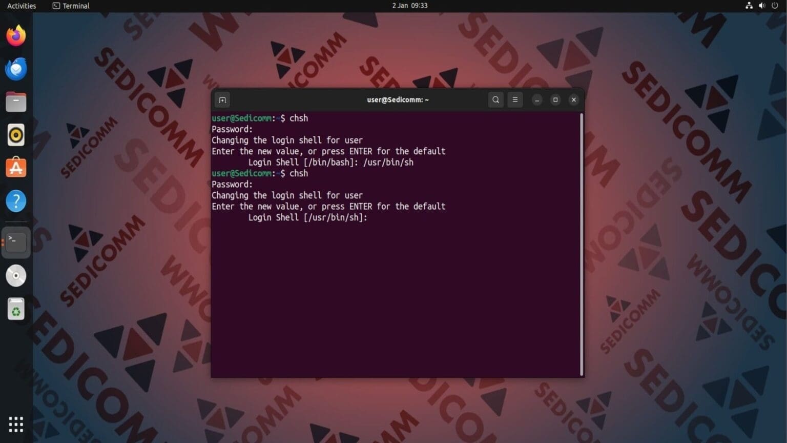 Команда chsh в Linux с примерами